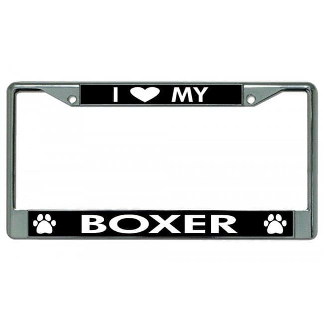 I Love My Boxer Chrome License Plate Frame - Walmart.com