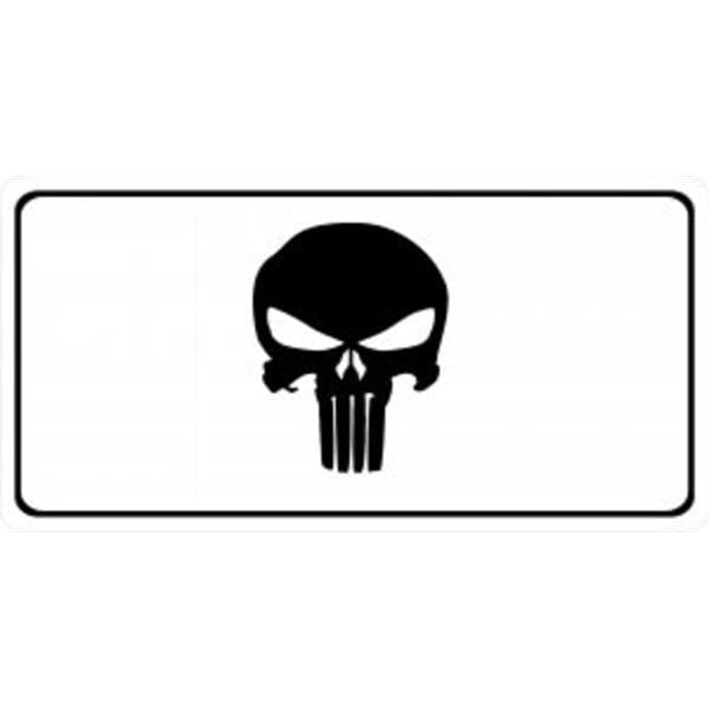 212 Main LPO2559 6 x 12 in. Punisher Skull on White Photo License Plate ...
