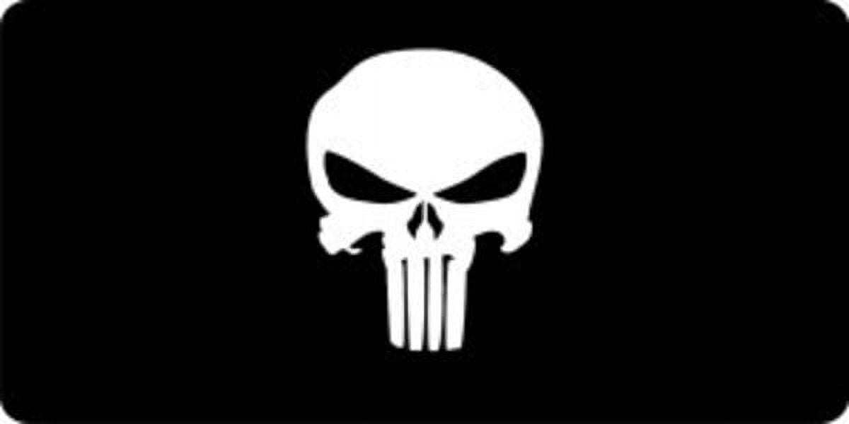 212 Main LPO2562 6 x 12 in. Punisher Skull on Black Photo License Plate ...