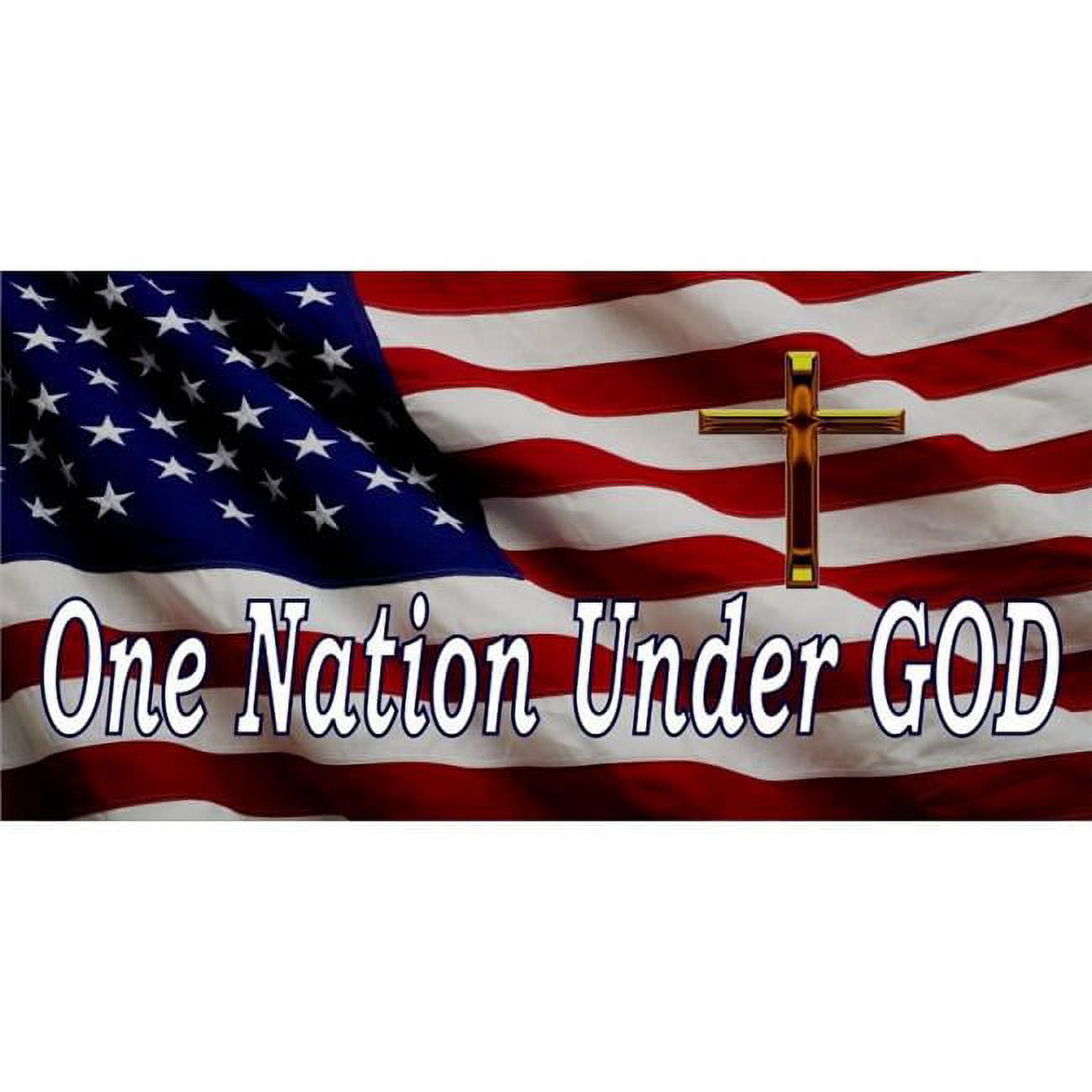212 Main LPO2703 6 x 12 in. U.S. Flag One Nation Under God Small Cross ...