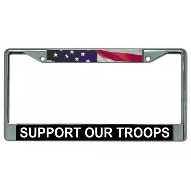 Support Our Troops Chrome License Plate Frame - Walmart.com