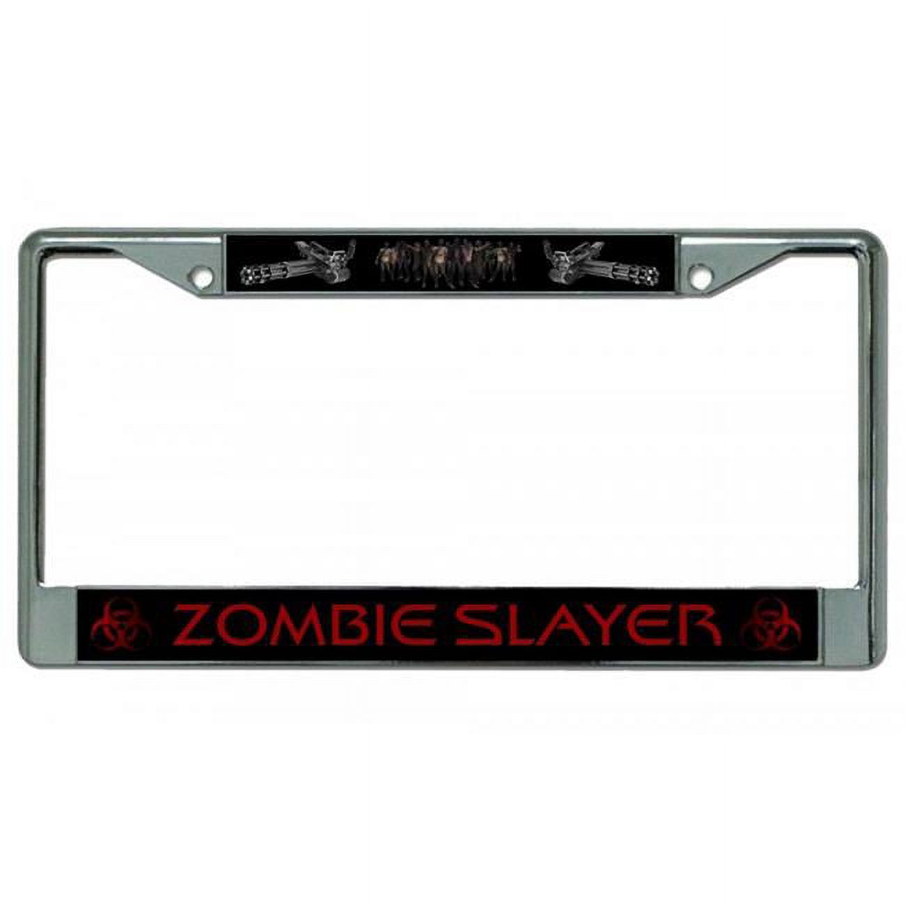 212 Main LPO2720 6 x 12 in. Zombie Slayer Chrome License Plate Frame ...
