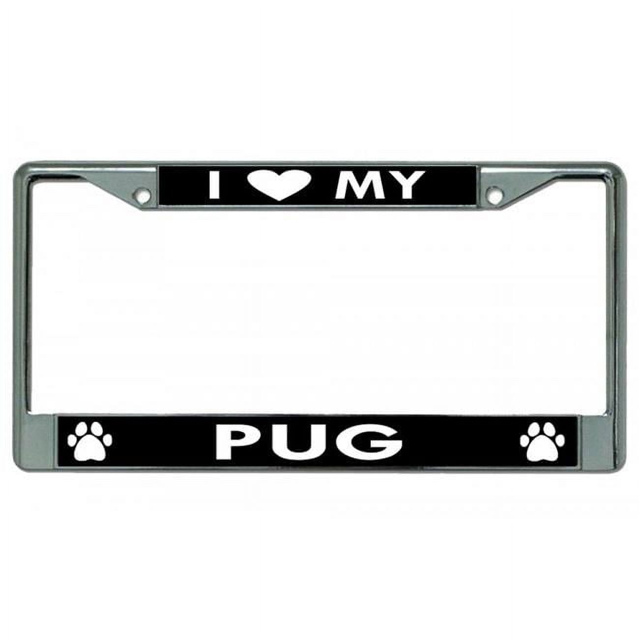212 Main LPO2774 6 x 12 in. I Heart My Pug Dog Chrome License Plate ...