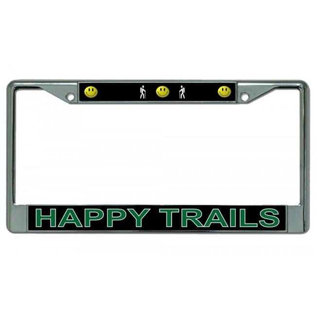 Happy Trails Hiking Chrome License Plate Frame - Walmart.com