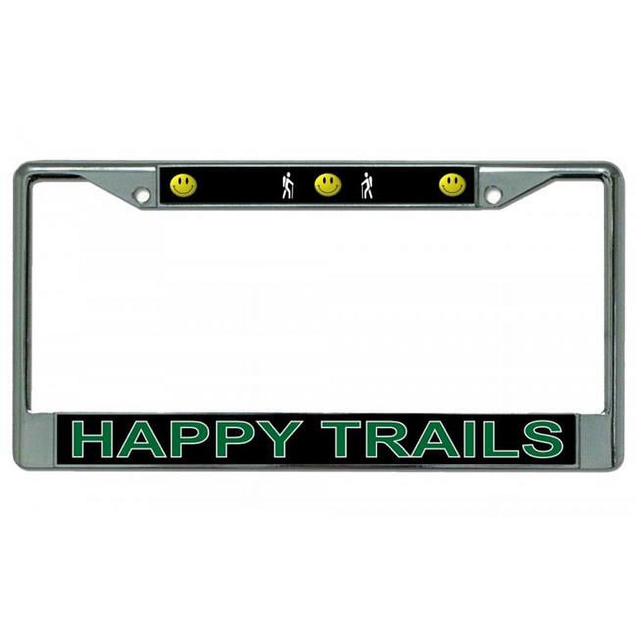 212 Main LPO2945 6 x 12 in. Happy Trails Hiking Chrome License Plate ...