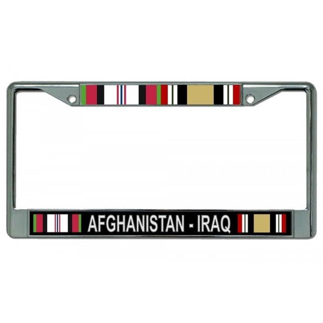 Afghanistan - Iraq Veteran Chrome License Plate Frame - Walmart.com