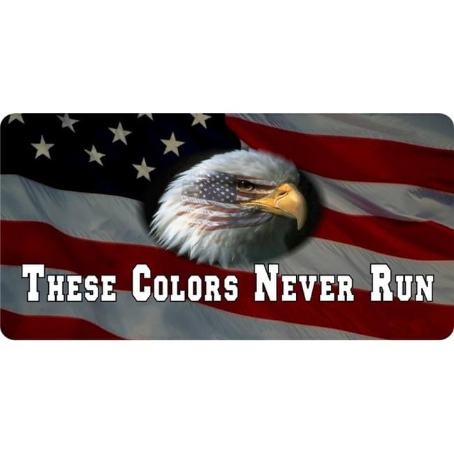 These Colors Never Run United States Flag Photo License Plate - Walmart.com