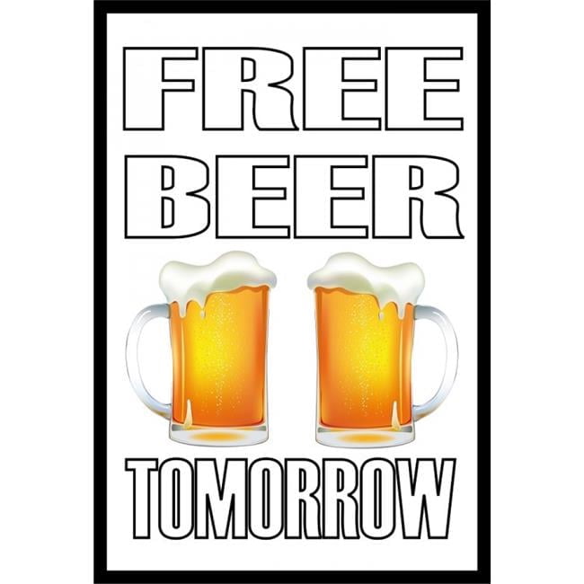212 Main LPO3018 8 x 12 in. Free Beer Tomorrow Photo Parking Sign ...