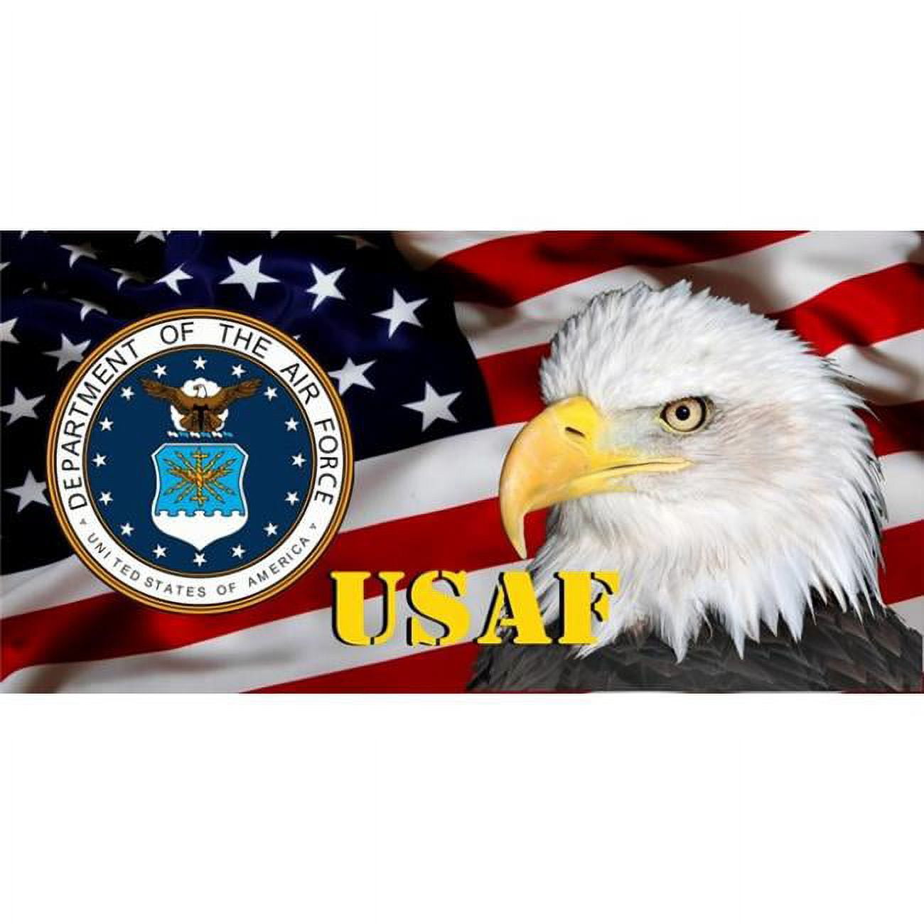212 Main LPO3169 6 x 12 in. U.S.A.F. Emblem Eagle & Flag Photo License ...
