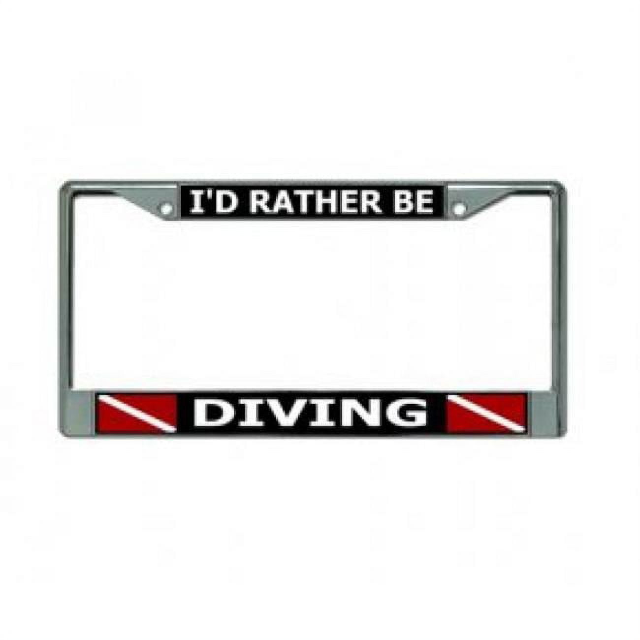 212 Main LPO3260 6 x 12 in. Id Rather Be Diving Chrome License Plate ...