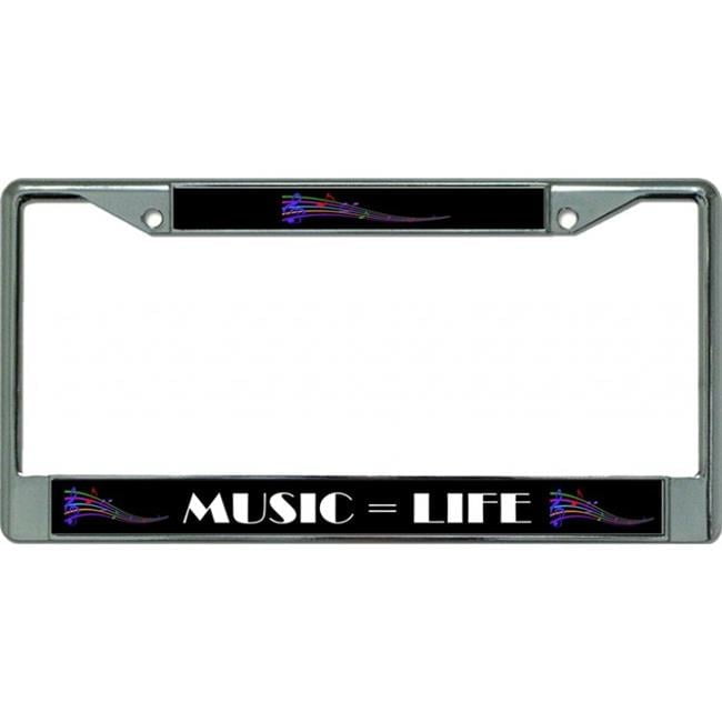 Music Equals Life Chrome License Plate Frame - Walmart.com