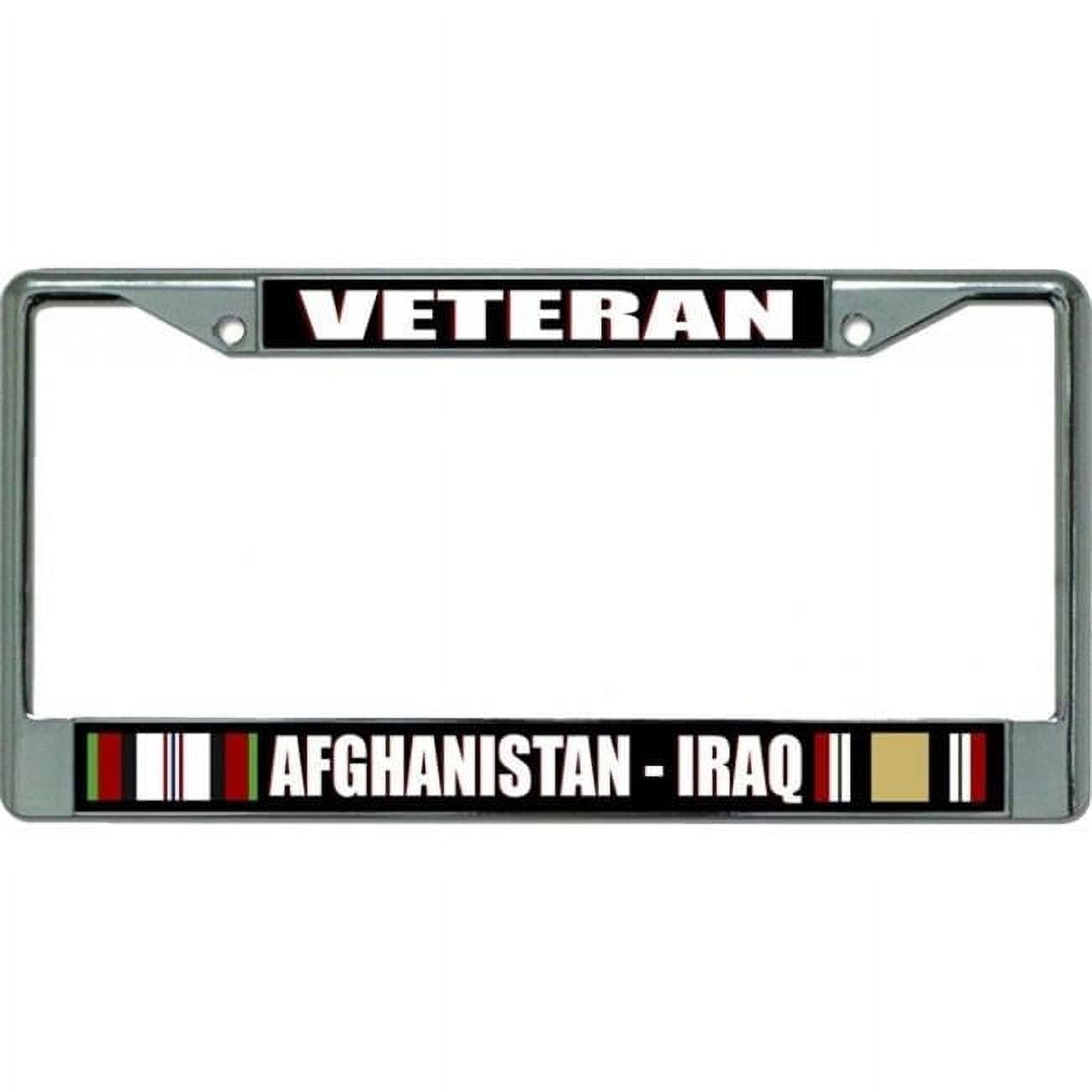 Afghanistan Iraq Veteran Chrome License Plate Frame - Walmart.com