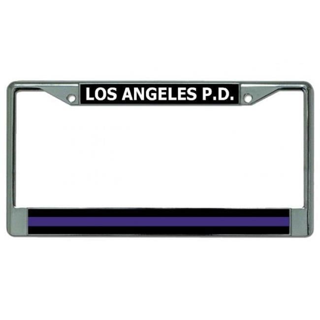 Los Angeles P.D. Thin Blue Line Chrome License Plate Frame - Walmart.com