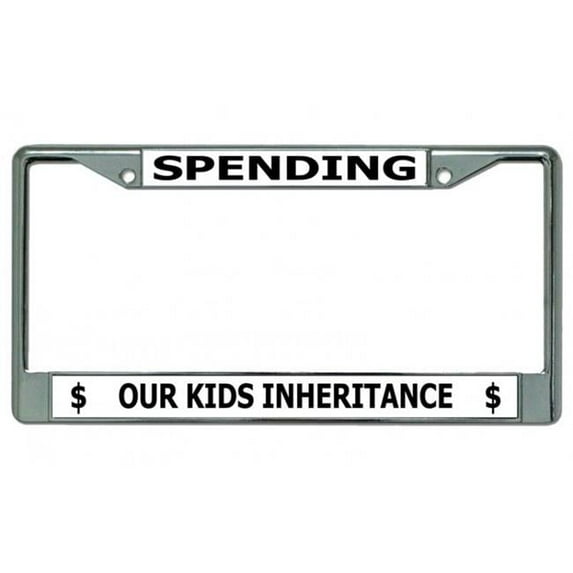 Spending Our Kids Inheritance #2 Chrome License Plate Frame - Walmart.com