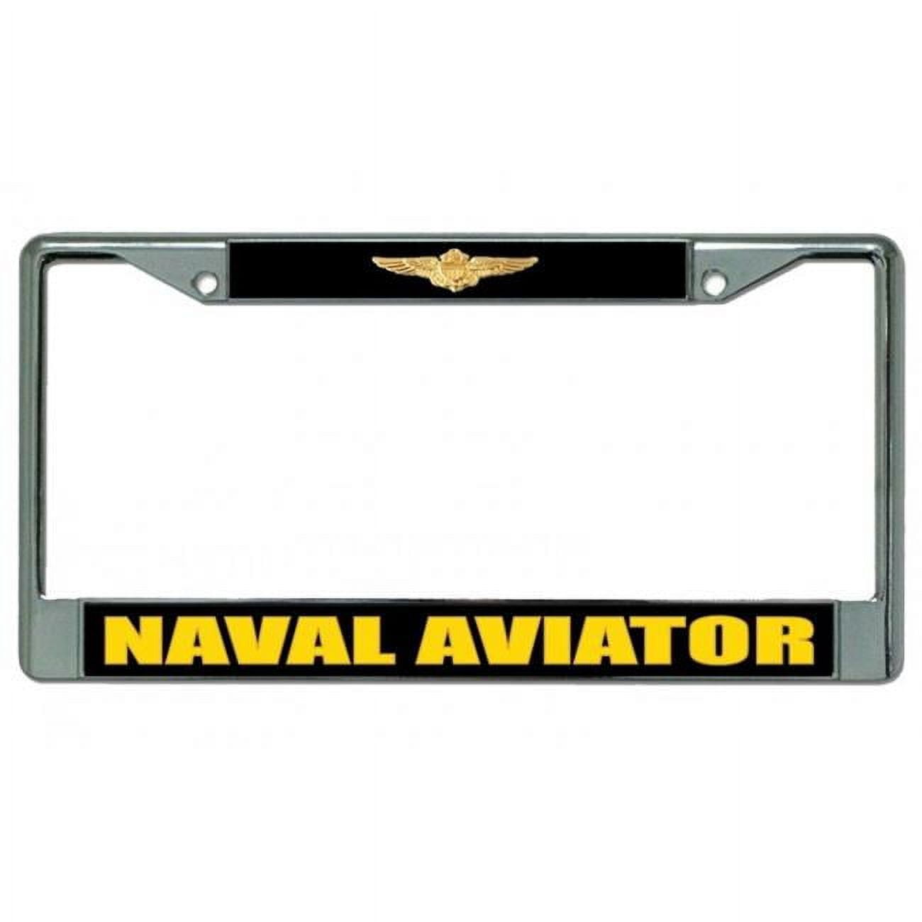 212 Main Decorative Car Naval Aviator Chrome License Plate Frame, 6 x ...