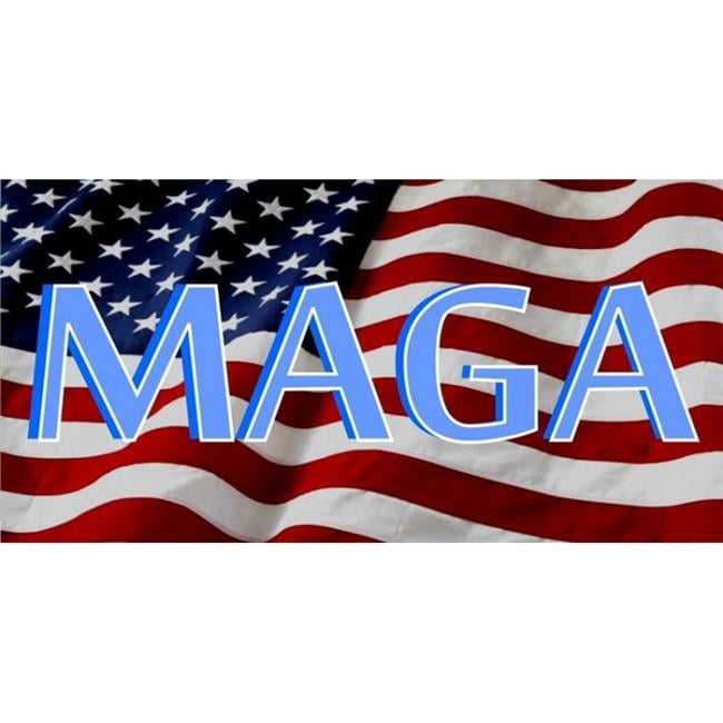 212 Main LPO4077 6 x 12 in. Maga on American Flag Photo License Plate ...