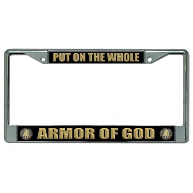 212 Main LPO4093 6 x 12 in. Armor of God Chrome License Plate Frame ...