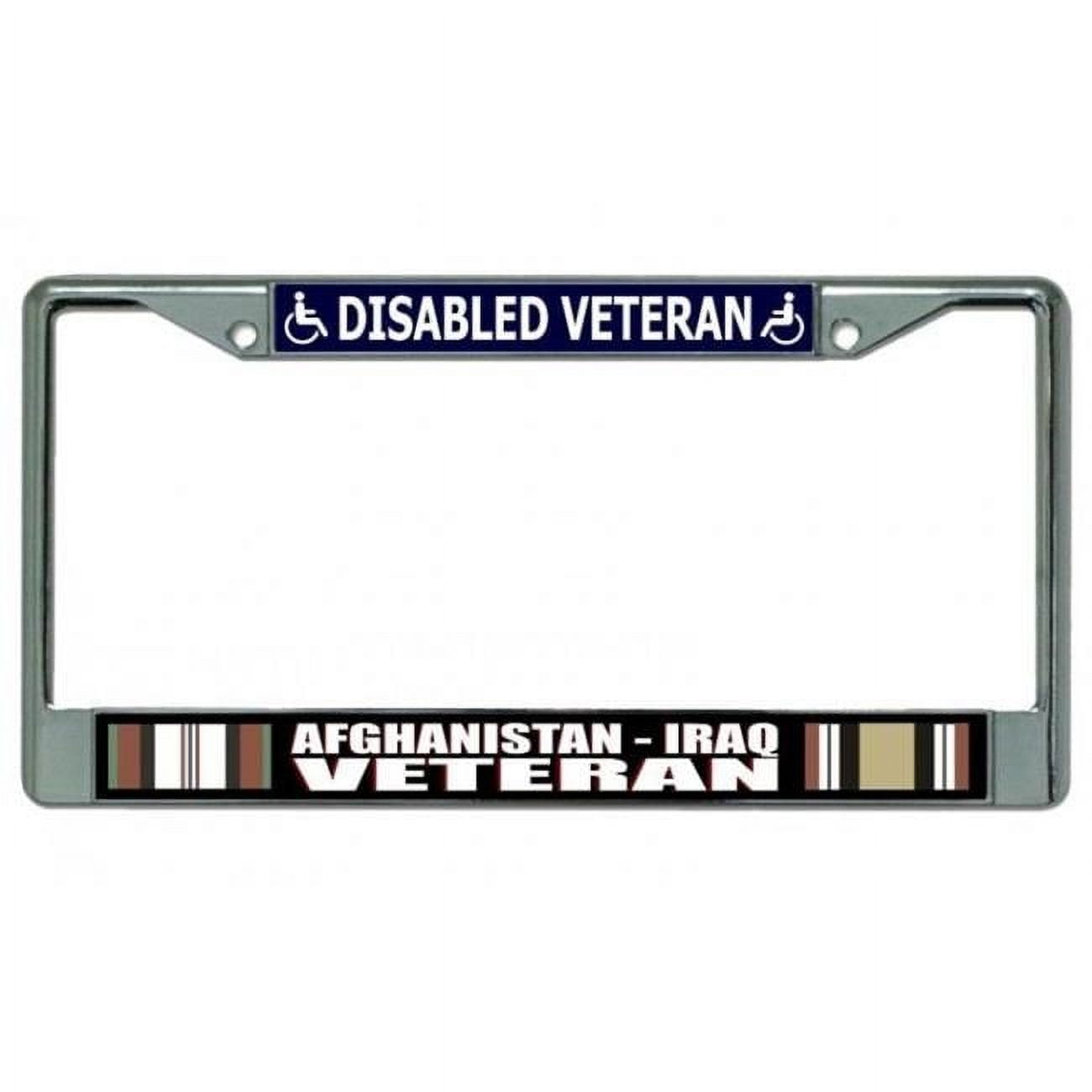 Afghanistan Iraq Disabled Veteran Chrome License Plate Frame - Walmart.com