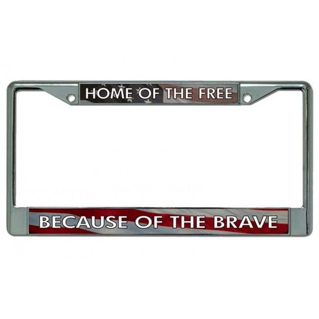 212 Main LPO4117 6 x 12 in. Home of the Free Flag Chrome License Plate ...