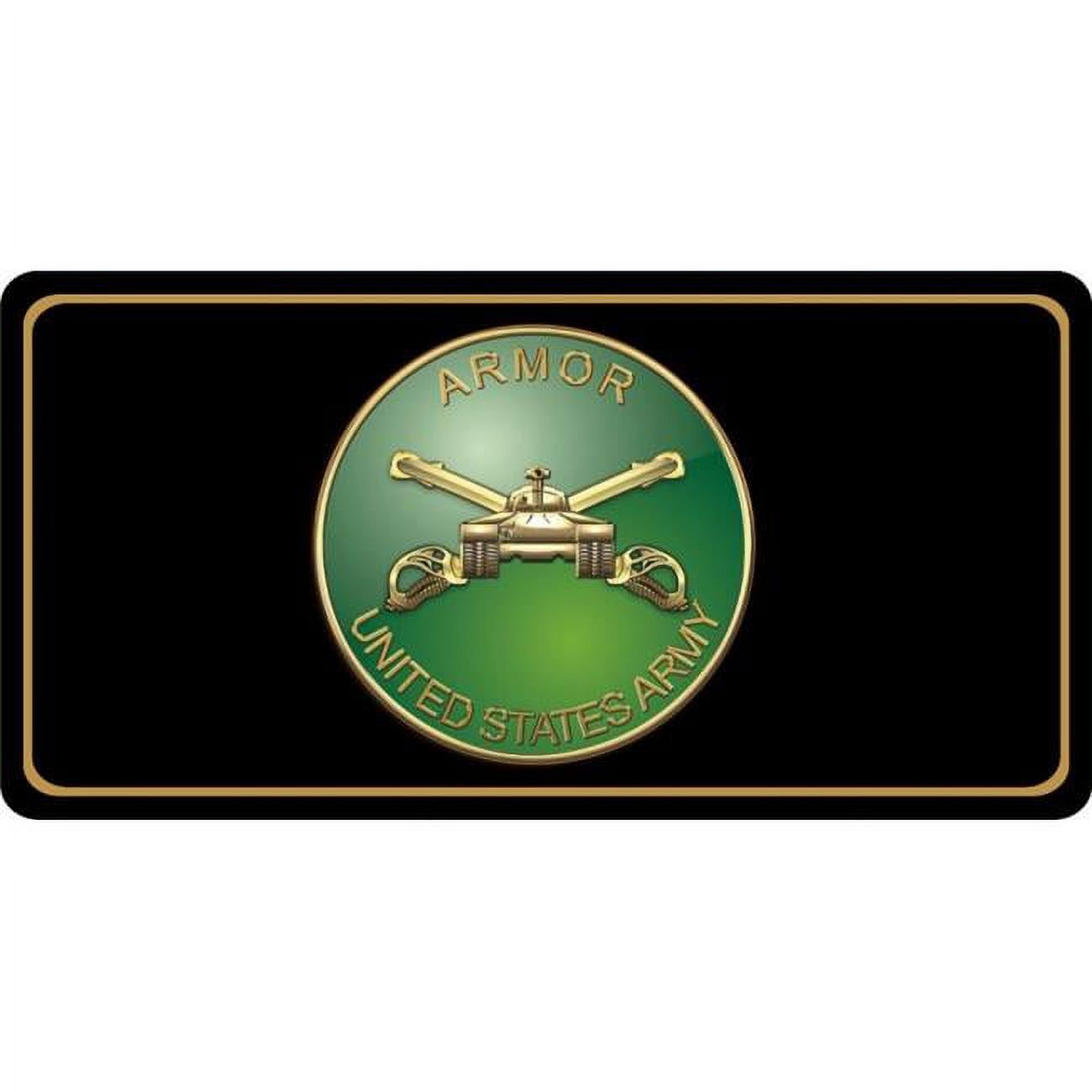 212 Main LPO4295 6 x 12 in. U.S. Army Armor Insignia Centered on Black ...
