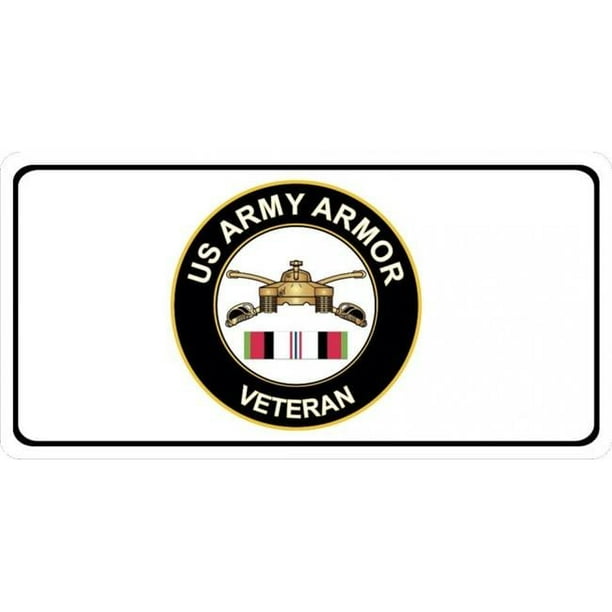 212 Main LPO4297 6 x 12 in. U.S. Army Armor Veteran Insignia Centered ...