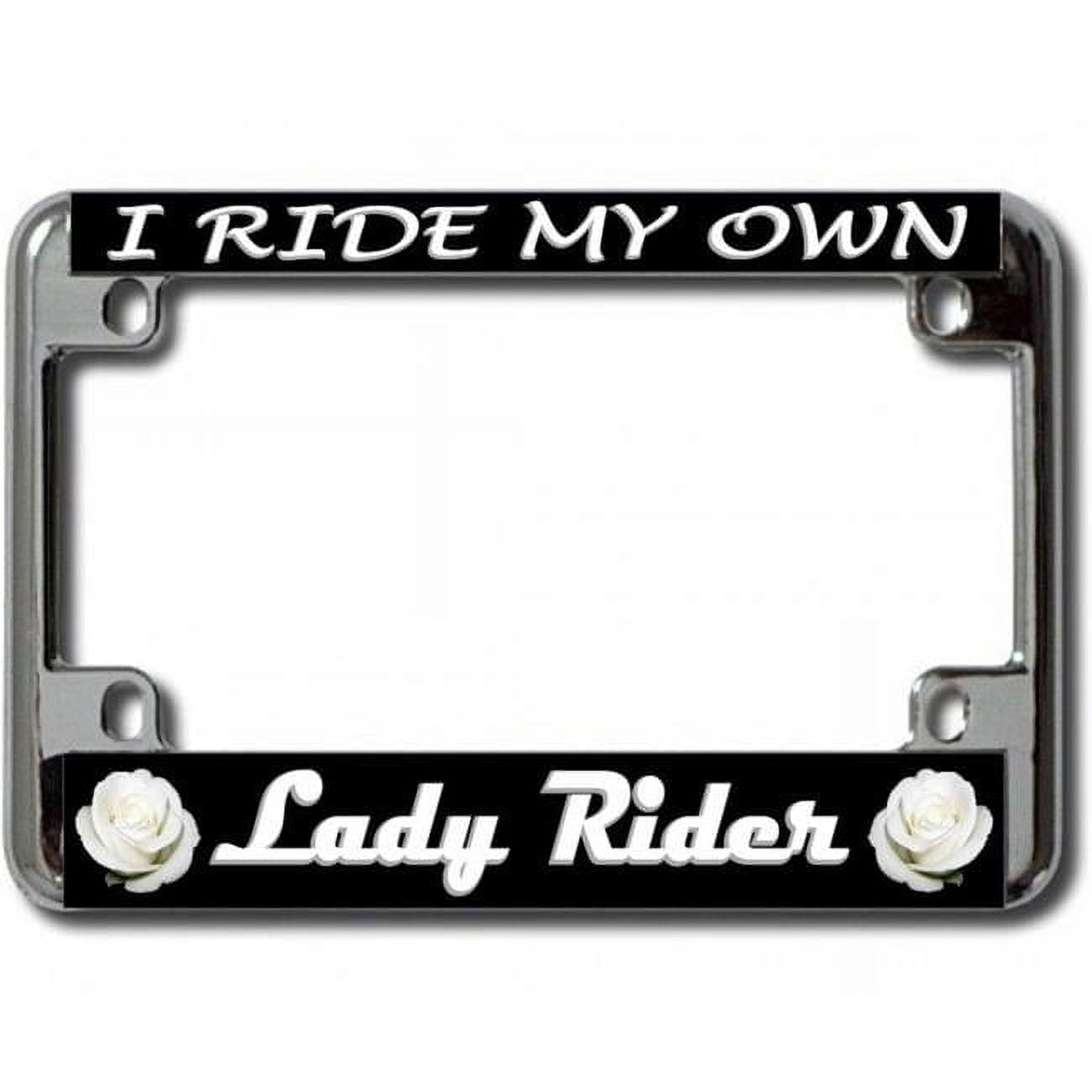 Lady Rider White Rose Chrome Motorcycle License Plate Frame - Walmart.com
