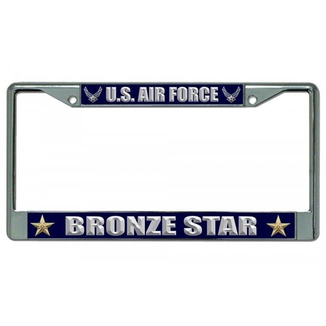 212 Main LPO4419 6 x 12 in. U.S. Air Force Bronze Star Chrome License ...