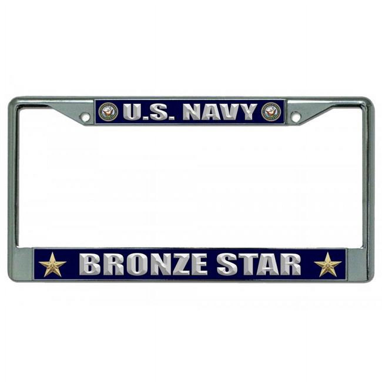 212 Main LPO4420 6 x 12 in. U.S. Navy Bronze Star Chrome License Plate ...