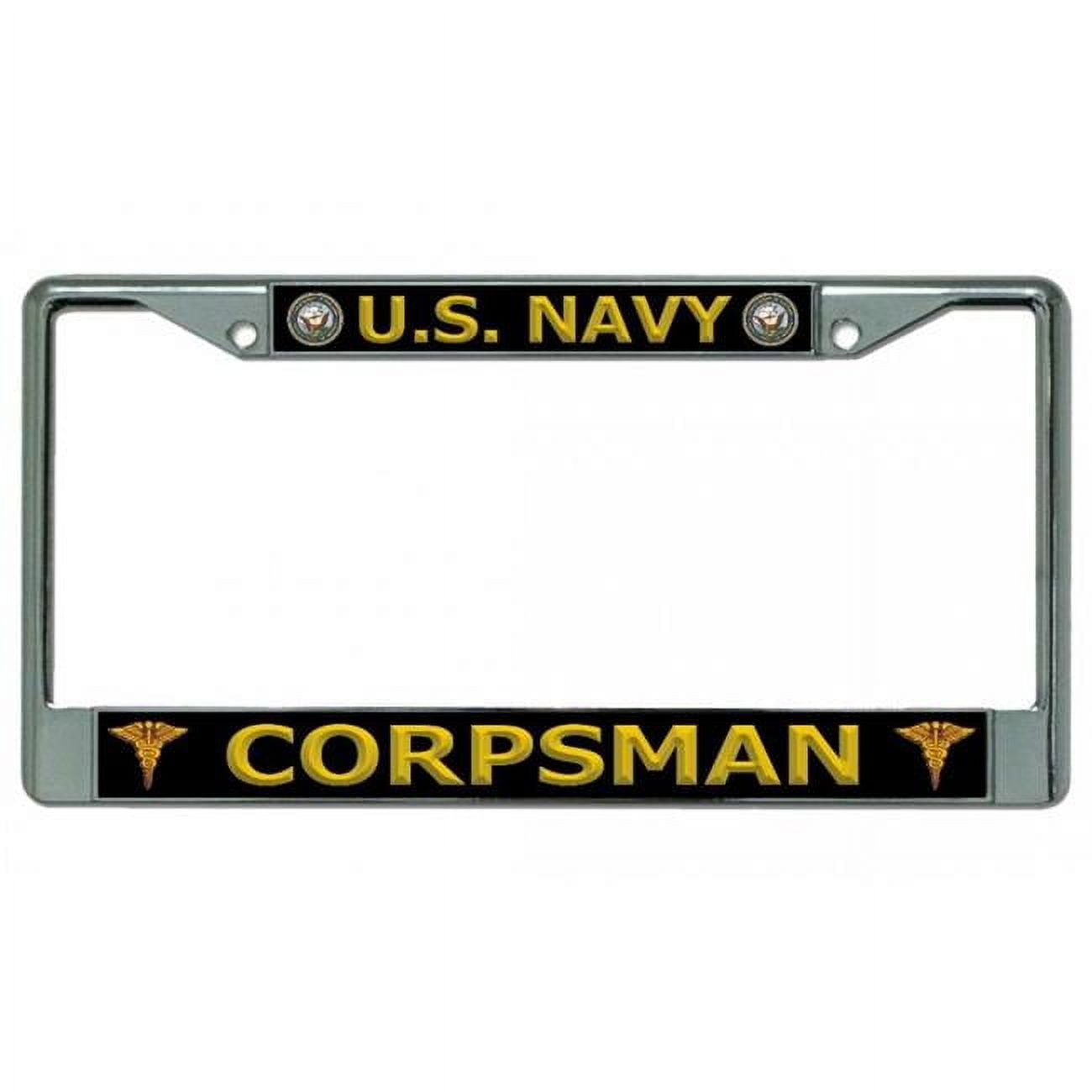 212 Main LPO4557 6 x 12 in. U.S. Navy Corpsman No.2 Chrome License ...