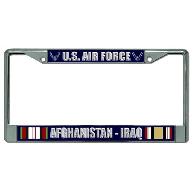 U.S. Air Force Afghanistan - Iraq Chrome License Plate Frame - Walmart.com