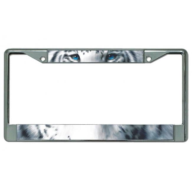 White Tiger Face Chrome License Plate Frame - Walmart.com