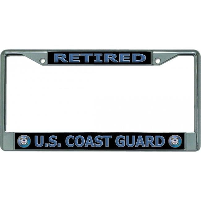 U.S. Coast Guard Retired #2 Chrome License Plate Frame - Walmart.com