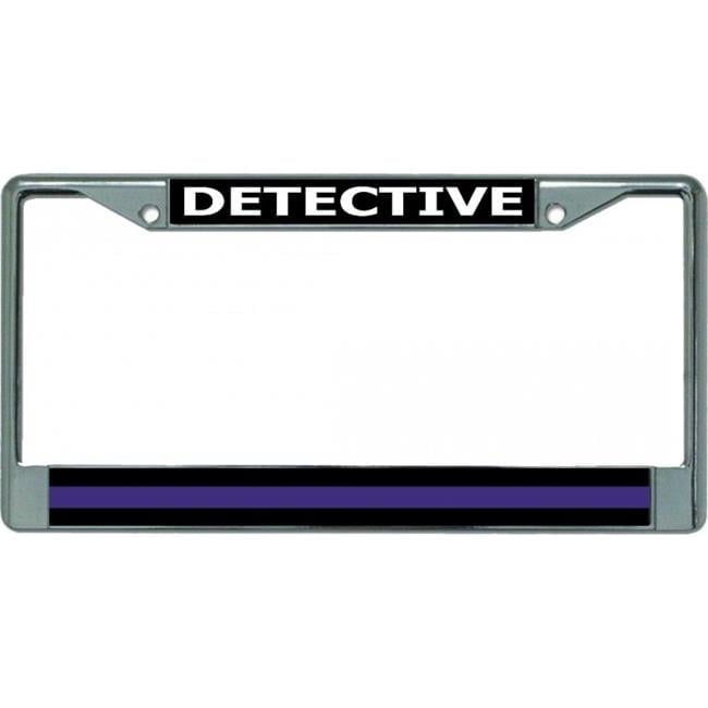 Thin Blue Line Detective Chrome License Plate Frame - Walmart.com