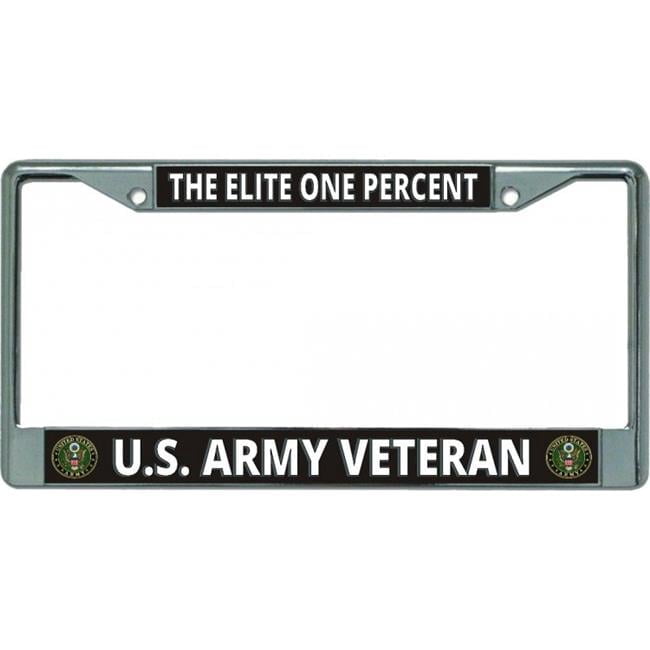 Elite One Percent U.S. Army Veteran Chrome License Plate Frame ...
