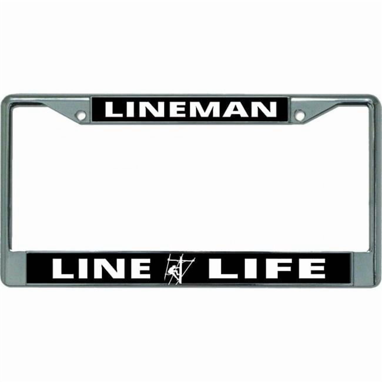 Lineman Line Life Chrome License Plate Frame - Walmart.com
