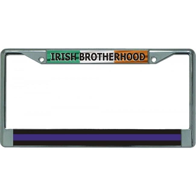Irish Brotherhood Thin Blue Line Chrome License Plate Frame - Walmart.com