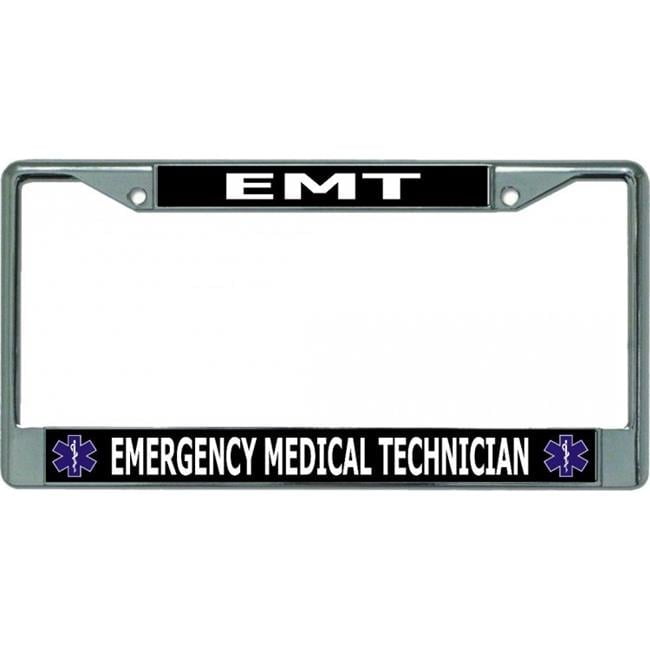 EMT Emergency Medical Technician Chrome License Plate Frame - Walmart.com