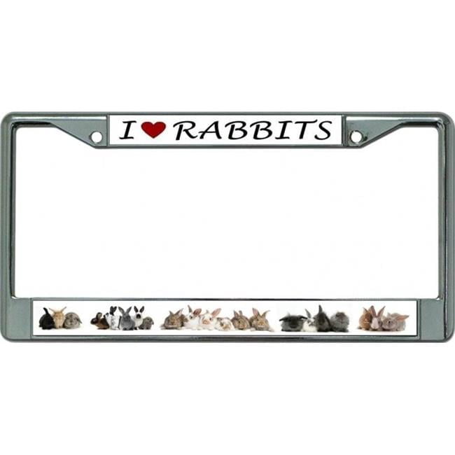 212 Main LPO6091 6 x 12 in. I Love Rabbits No.2 Chrome License Plate ...