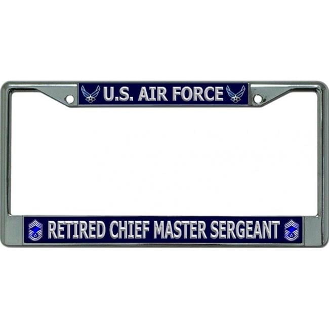 U.S. Air Force Retired Chief Master Sergeant Chrome License Plate Frame ...