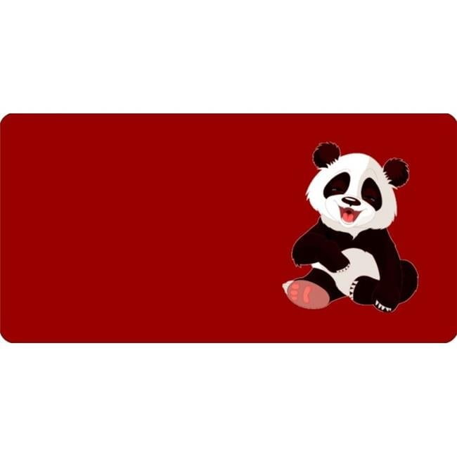 Panda Laughing Offset Red Photo License Plate - Walmart.com
