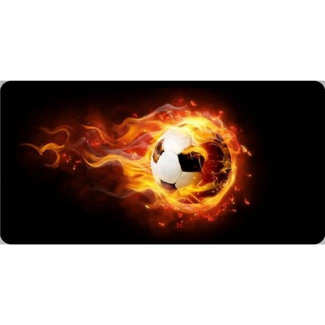 212 Main LPO6355 6 x 12 in. Soccer Ball on Fire Centered Photo License ...