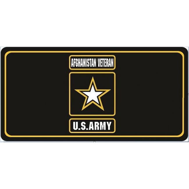U.S. Army Afghanistan Veteran Black Photo License Plate - Walmart.com