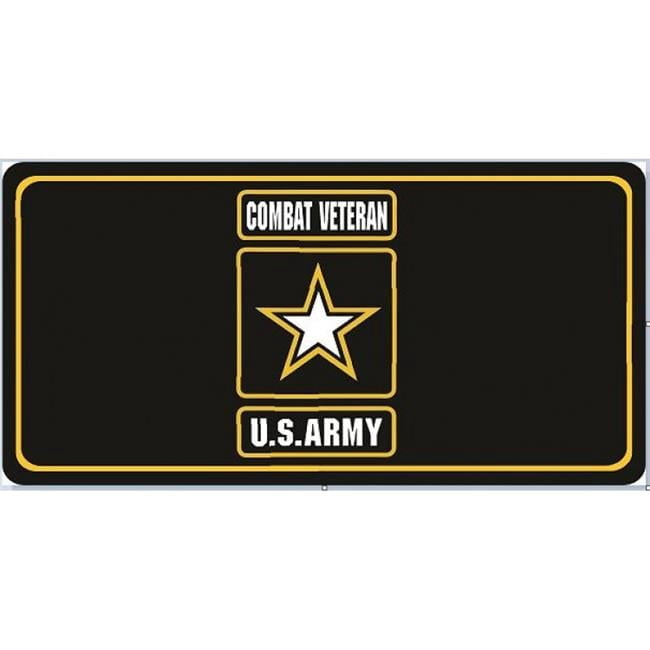 U.S. Army Combat Veteran Black Photo License Plate - Walmart.com