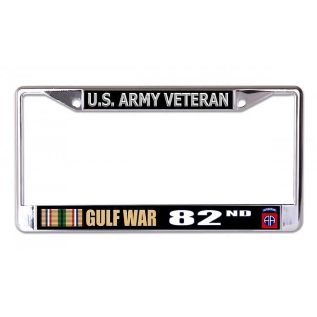 U.S. Army Veteran Gulf War 82nd Airborne Chrome License Plate Frame ...
