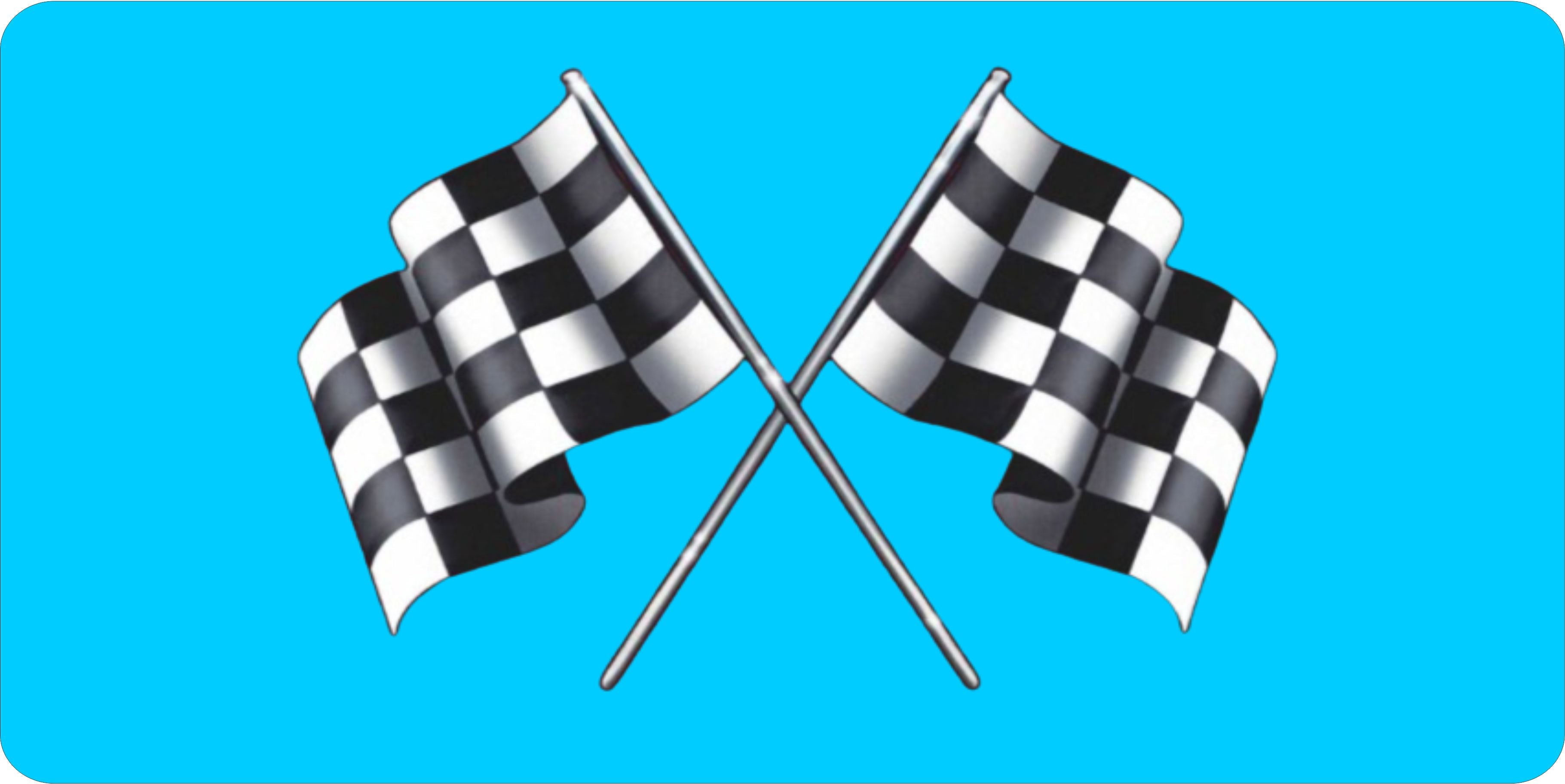 212 Main LPO7492 6 x 12 in. Racing Flags on Light Blue Photo License ...