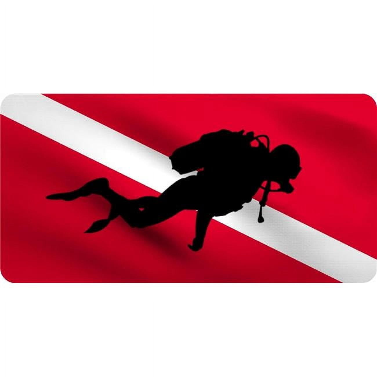 212 Main LPO7854 6 x 12 in. Diver on Dive Flag Photo License Plate ...