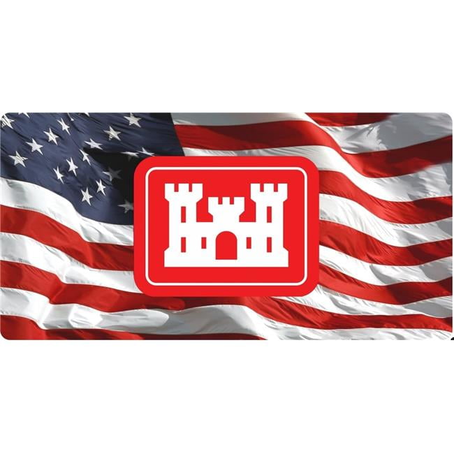 212 Main LPO7864 6 x 12 in. U.S. Army Corps of Engineers on U.S. Flag ...
