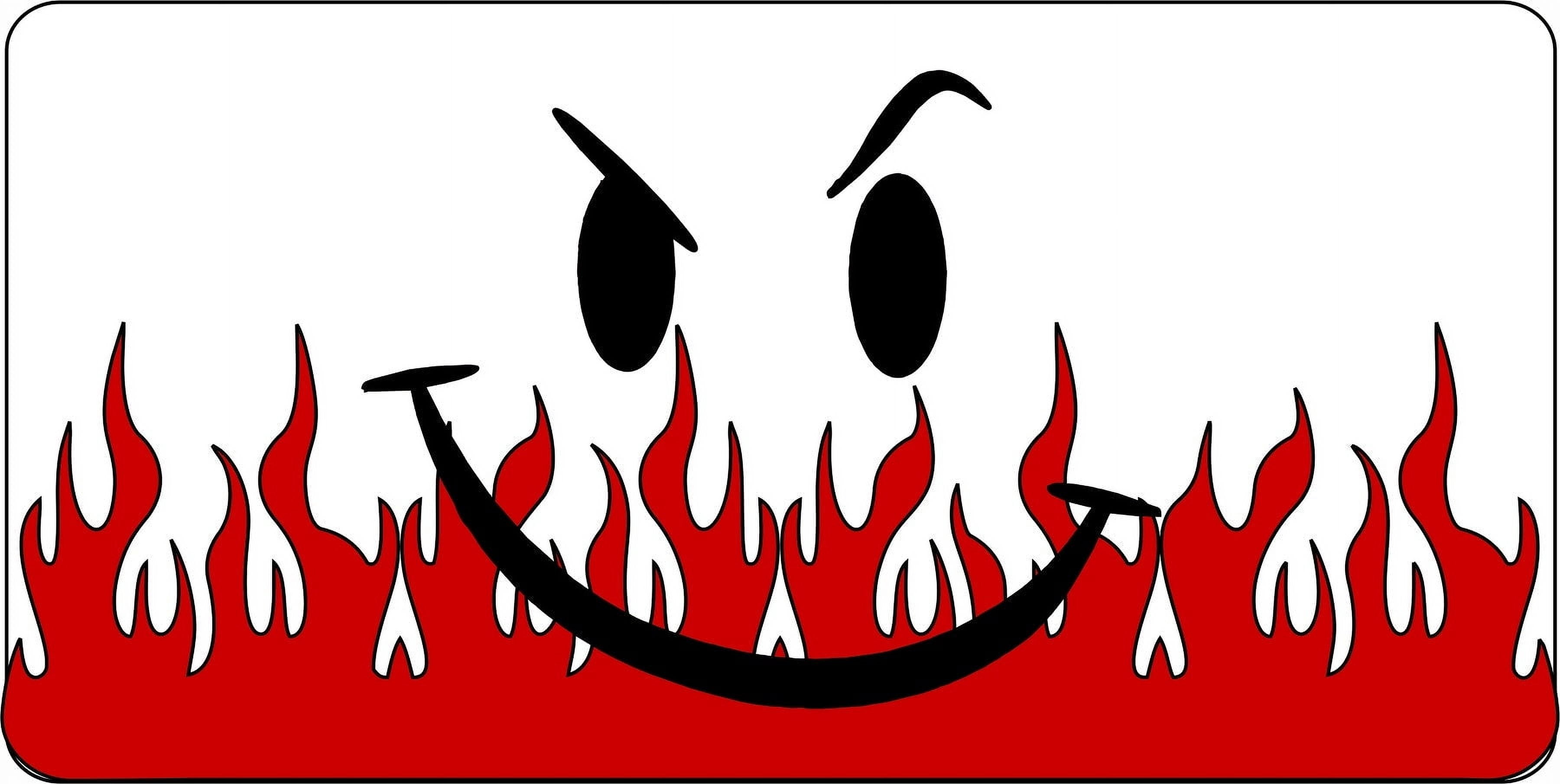 212 Main LPO7879 6 x 12 in. Smirk with Flames Photo License Plate ...