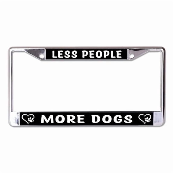 212 Main LPO8278 6 x 12 in. Less People More Dogs Chrome License Plate ...