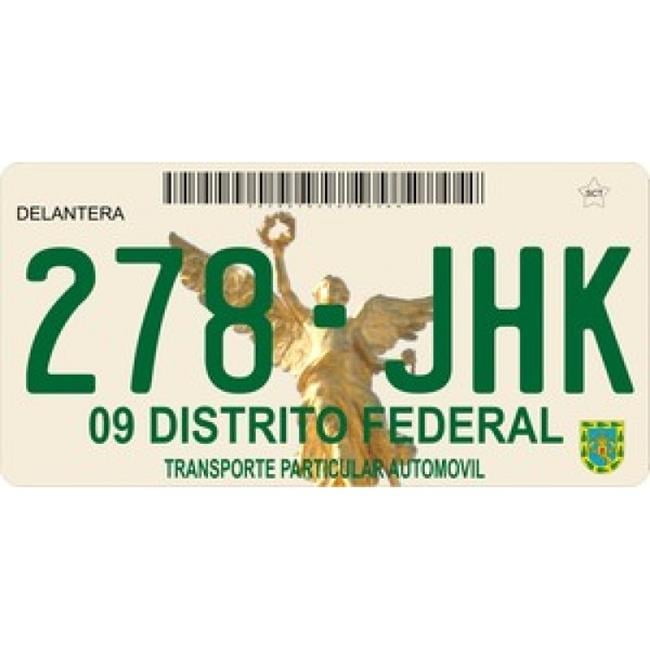 Mexico 09 Distrito Federal Photo License Plate - Walmart.com